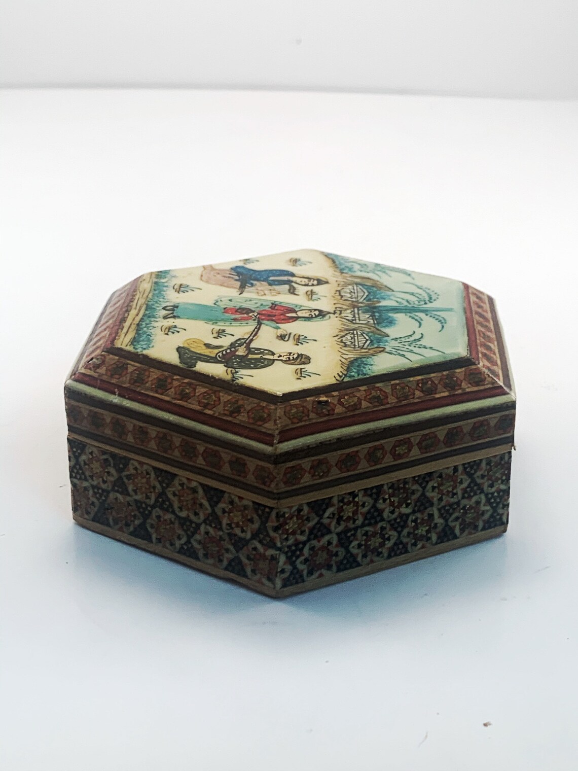 Vintage handmade sadeli anglo indian micro mosaic Persian bone | Etsy