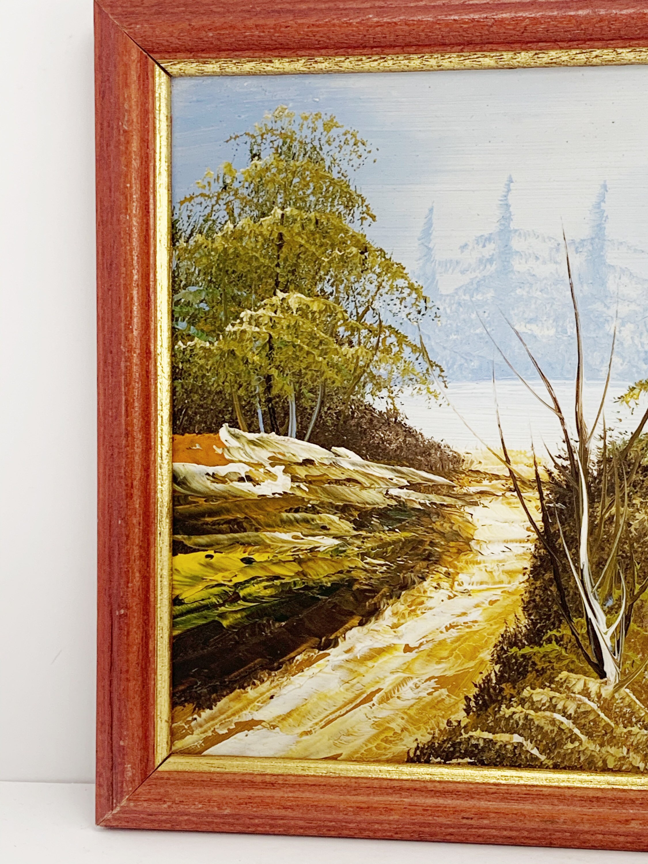 Pair of Vintage 1970s Original Mountain, Forest and Cottage Scene ...