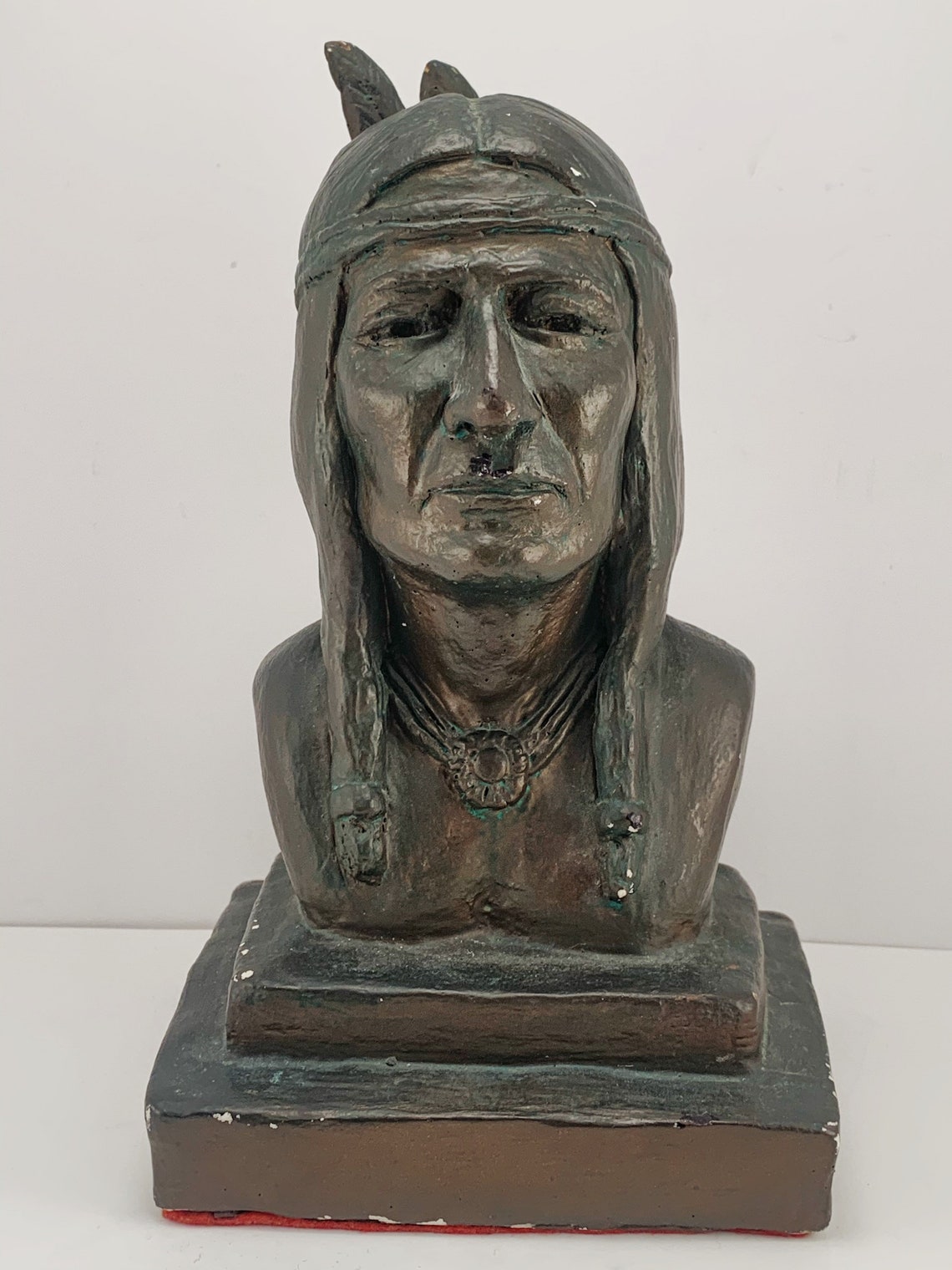 Vintage 1977 Signed Native American Chief Statue - Etsy