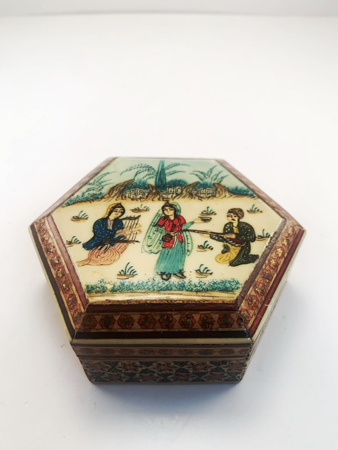 Vintage handmade sadeli anglo indian micro mosaic Persian bone | Etsy