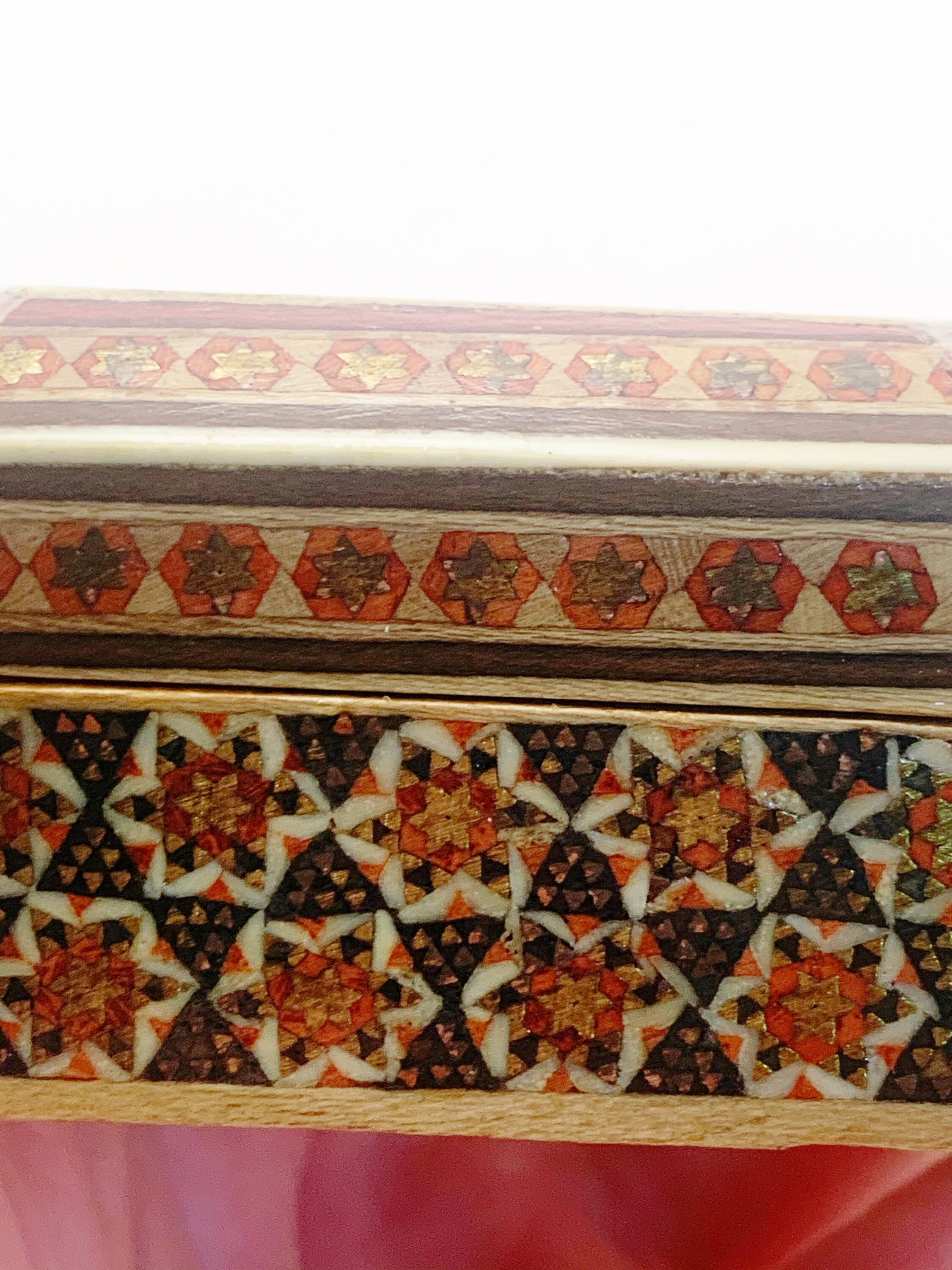 Vintage Handmade Sadeli Anglo Indian Micro Mosaic Persian Bone Inlaid ...
