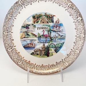 Vintage Florida Souvenir Plate - Etsy