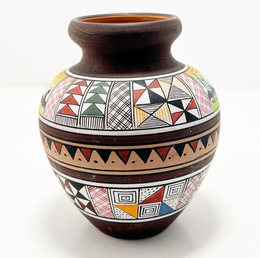 Vintage Handmade Peruvian Incan Pottery Vase - Etsy