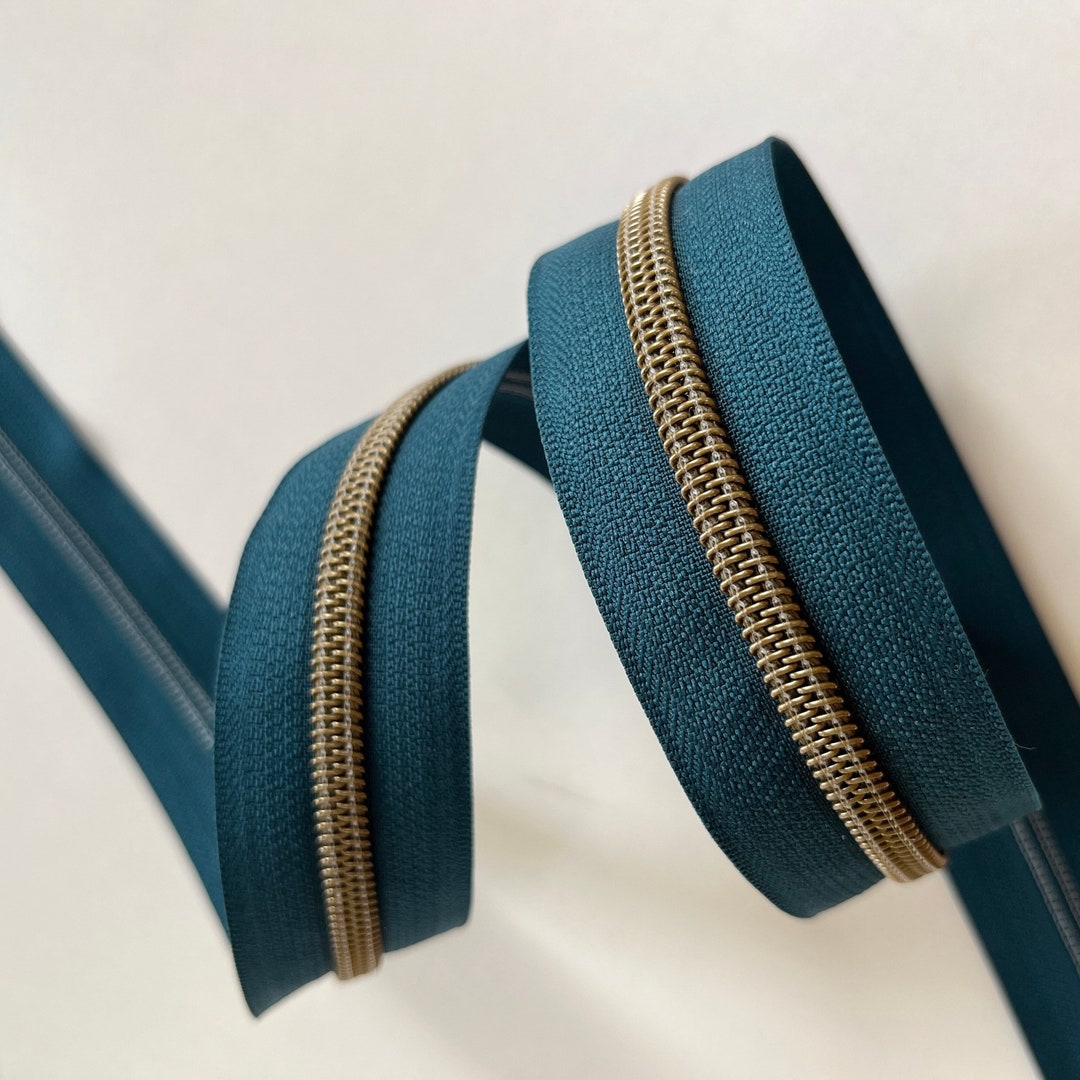 Deep Teal 5 Bronze Zipper Coil - Etsy