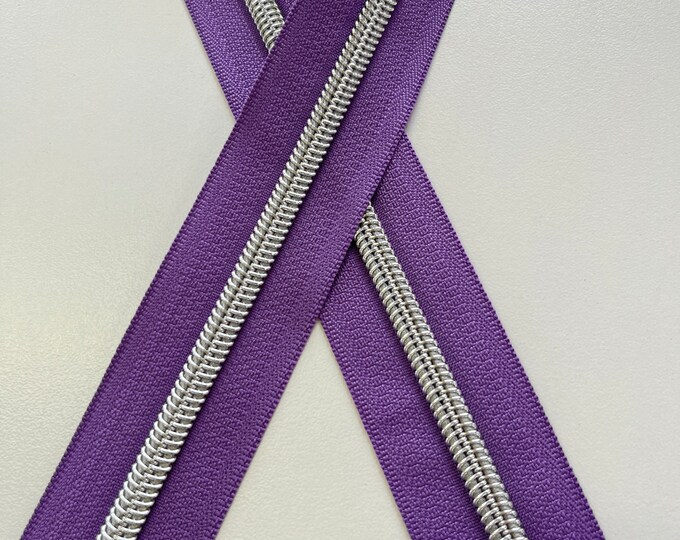 Grape 5 Silver Zipper Coil - Etsy