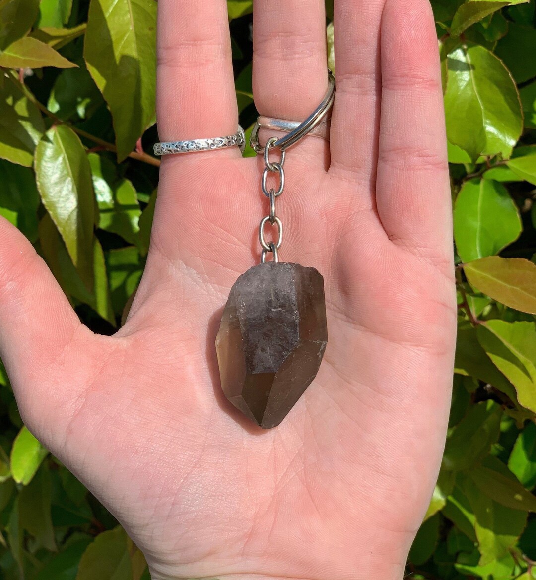 Smoky Quartz Key Chain, Crystal Key Chain, Protection, Grounding, Boho ...