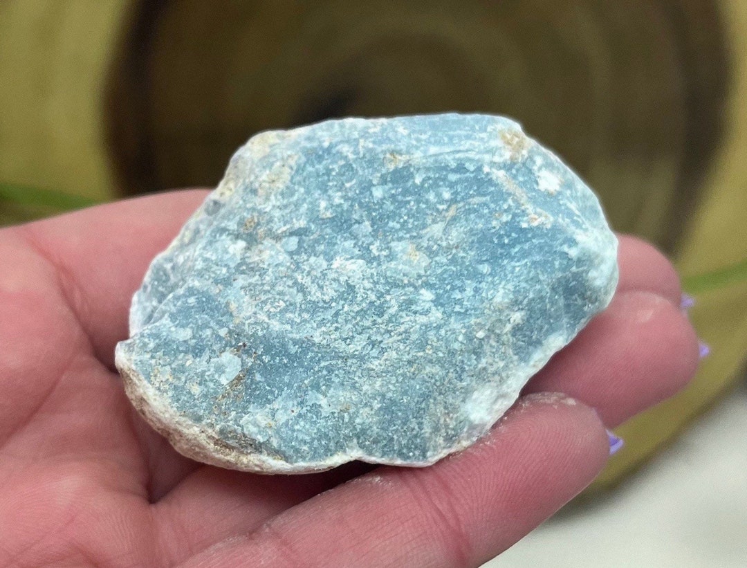 Rough Angelite Chunk Anhydrite Peru, Raw Angelite Crystal, Blue Crystal ...