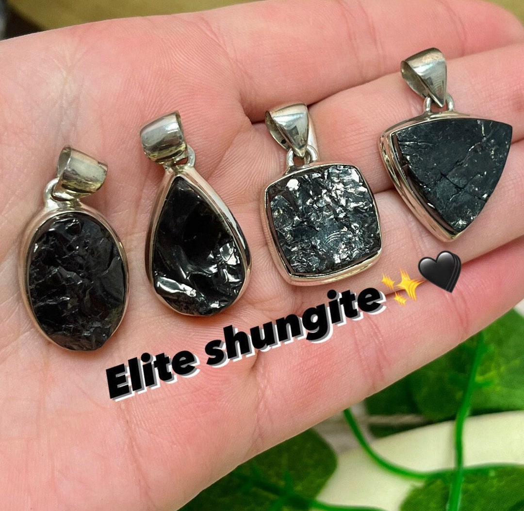 Elite Shungite Sterling Silver Pendant Collection, Choose Yours, One of ...