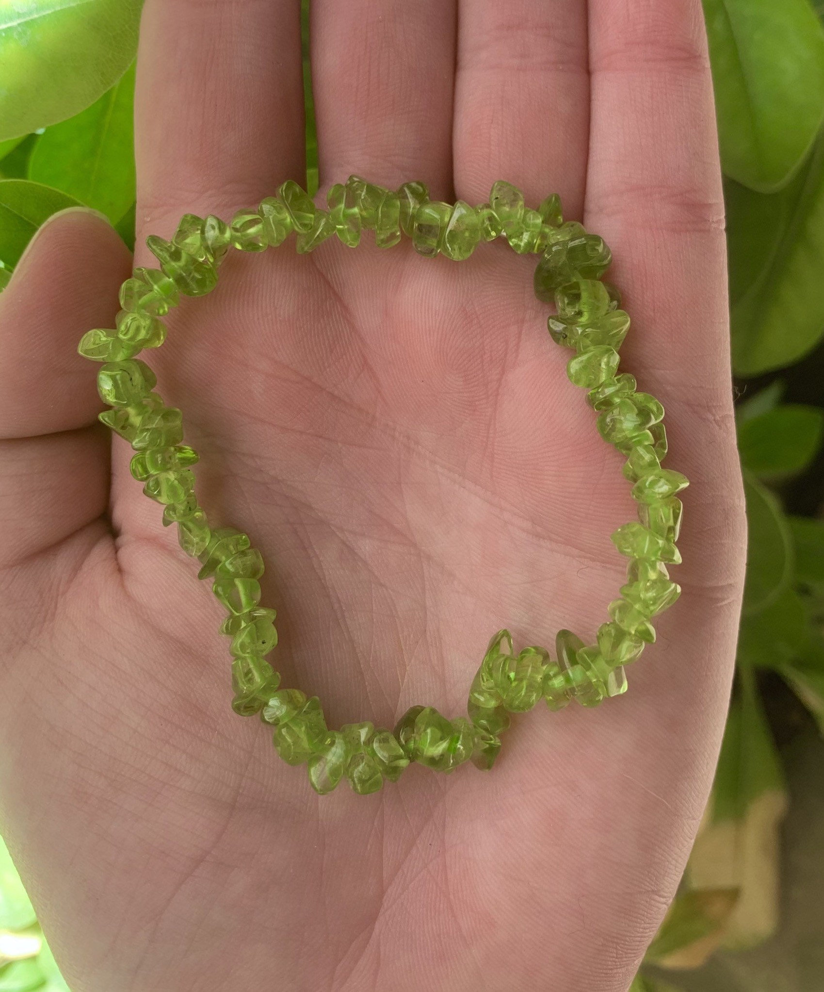 One Peridot Stone Chip Bracelet Peridot Bracelet Peridot - Etsy