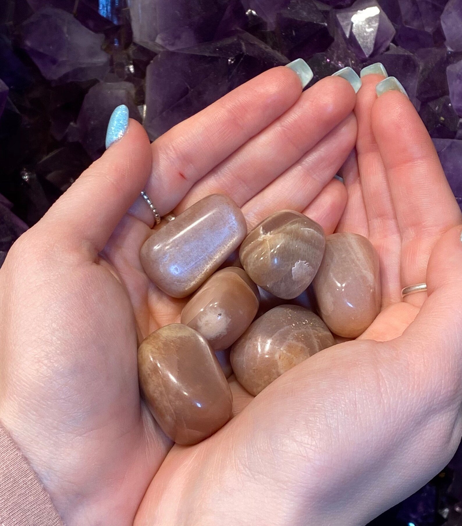 Peach Moonstone Tumbled Stone One Peach Moonstone Energy - Etsy