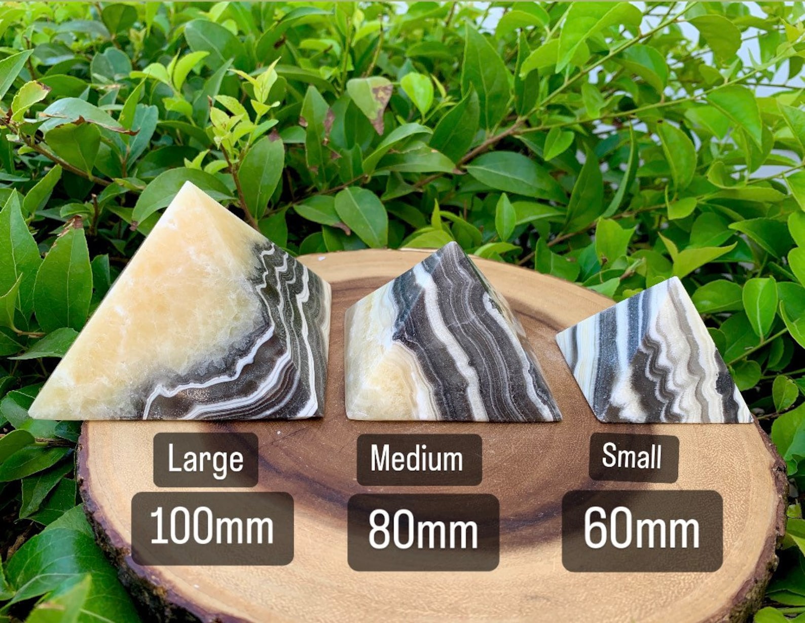 One Zebra Onyx Pyramid (various Sizes), Mexico Banded Onyx, Hand Carved ...