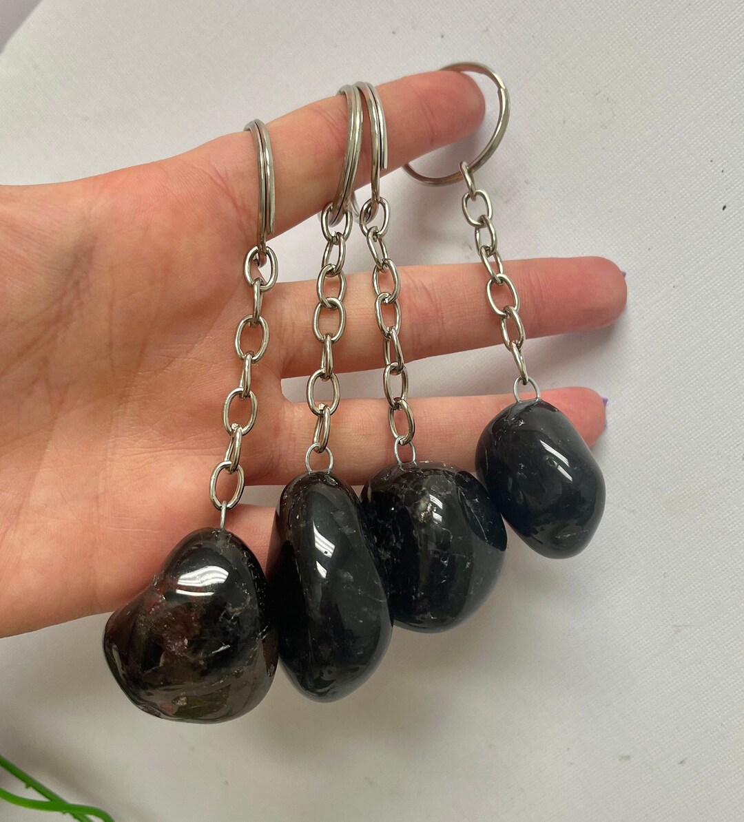 Black Sardonyx Stone Key Chain, Free Form Sardonyx, Crystal Keychain ...