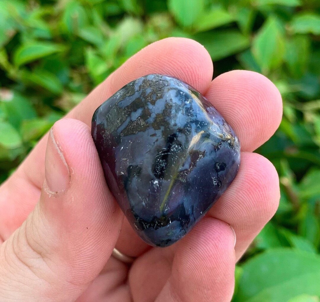 One Indigo Gabbro Tumbled Stone, Indigo Gabbro, Tumbled Stone, Chakra ...