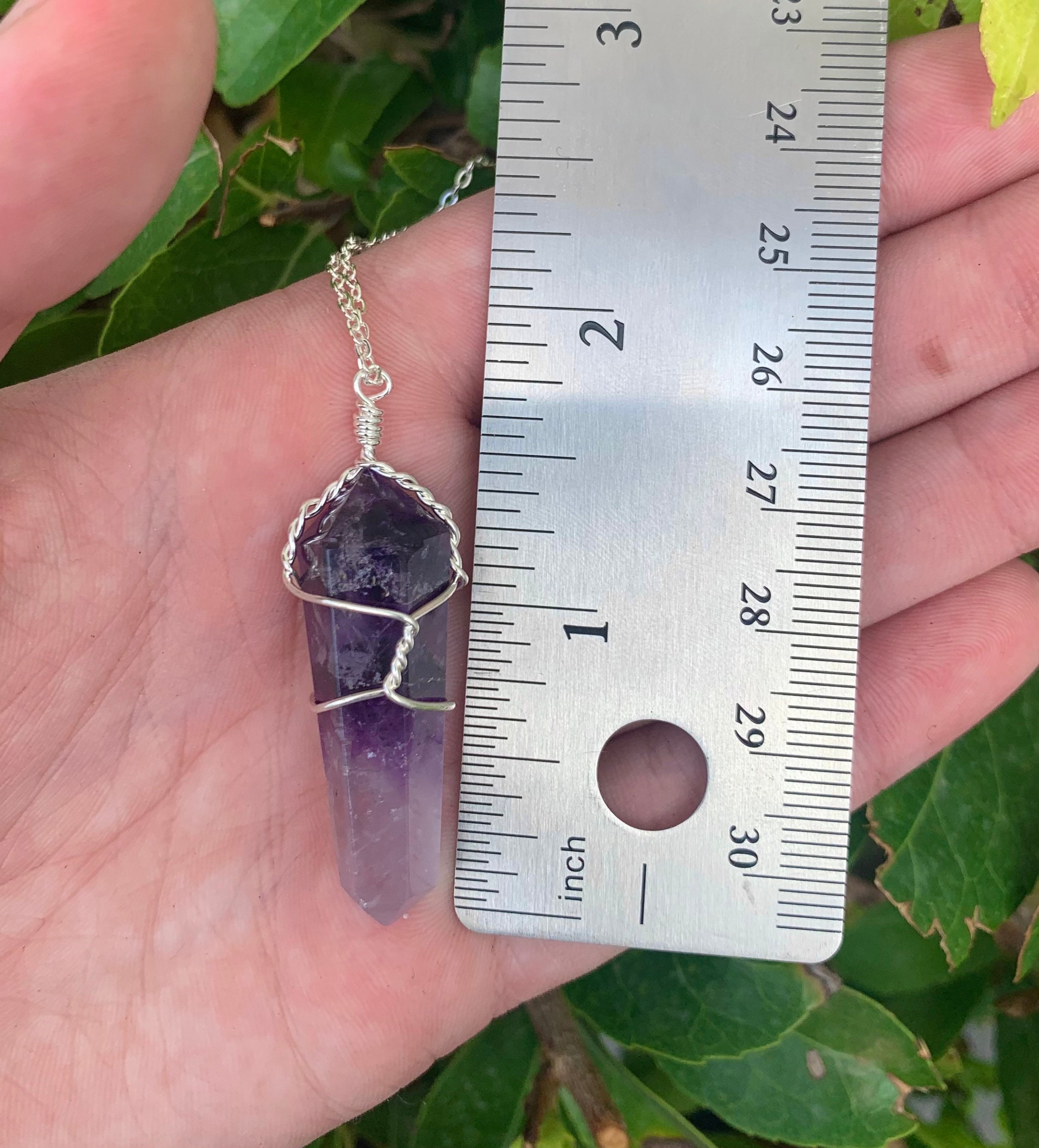 Wire Wrapped Amethyst Point Necklace Terminated Point Wire | Etsy