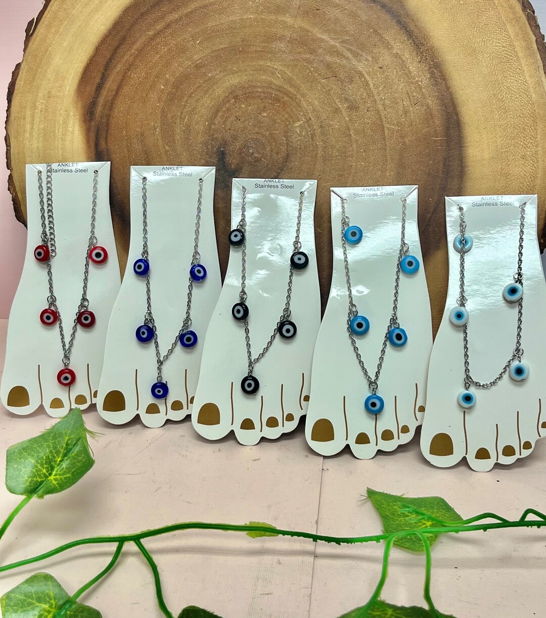 Evil Eye Stainless Steel Clasp Anklet (multiple Colors), Evil Eye ...