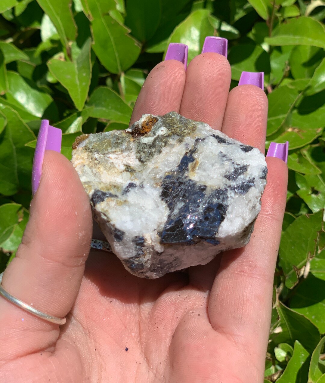 Rough Galena and Quartz Chunk, Raw Galena, Morocco Galena, Protection ...