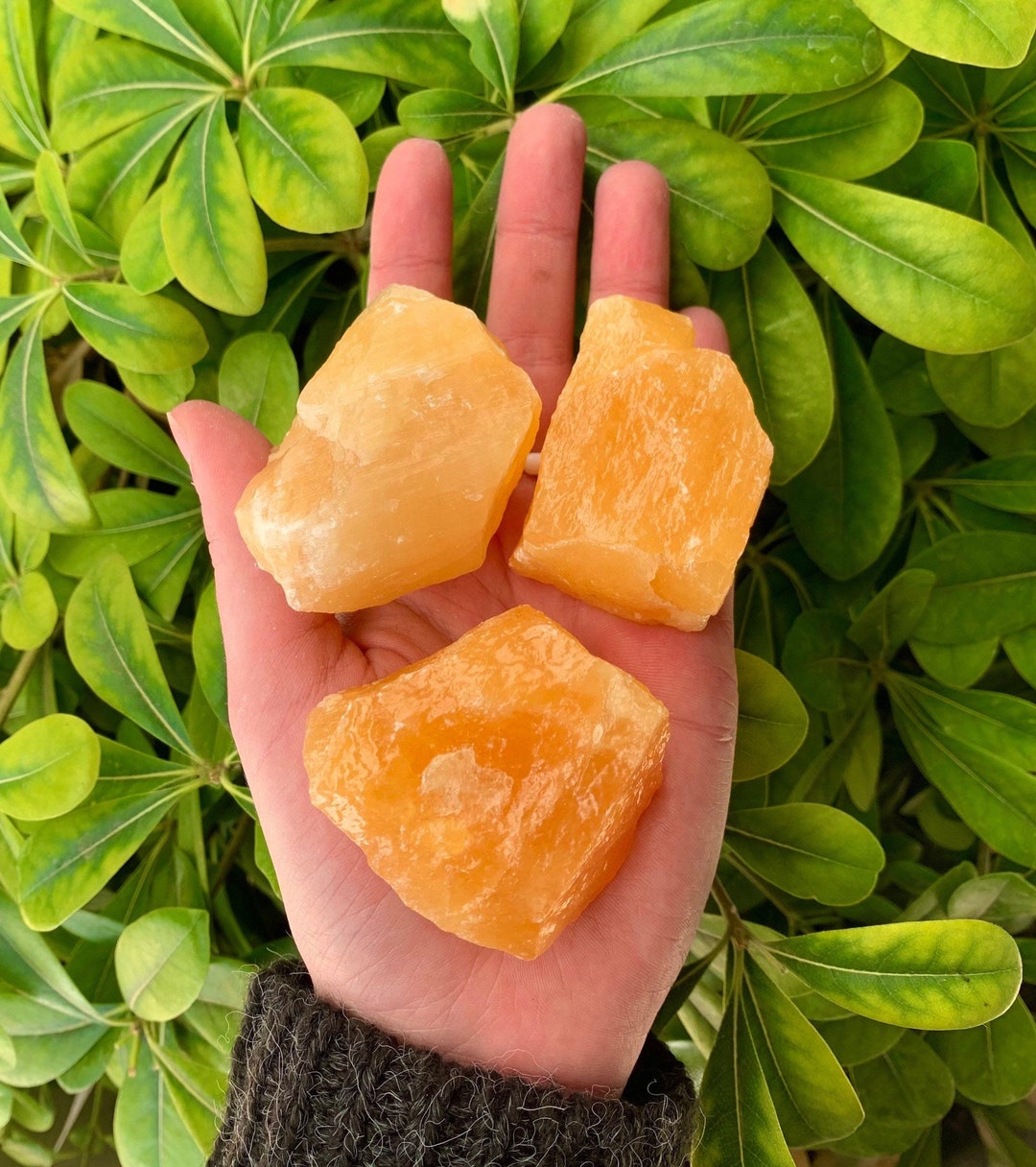 One Natural Orange Calcite Chunk, Mexican Rough Orange Calcite, Raw ...