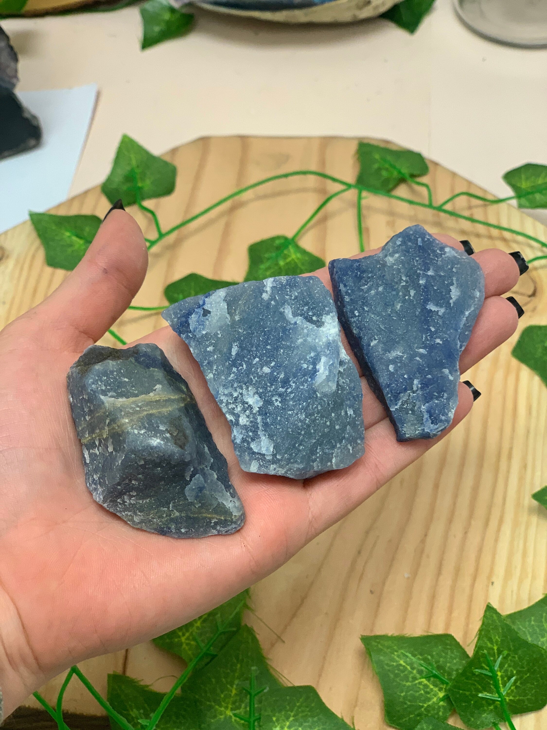 Rough Blue Quartz Chunk Raw Tumbler Stone Communication - Etsy