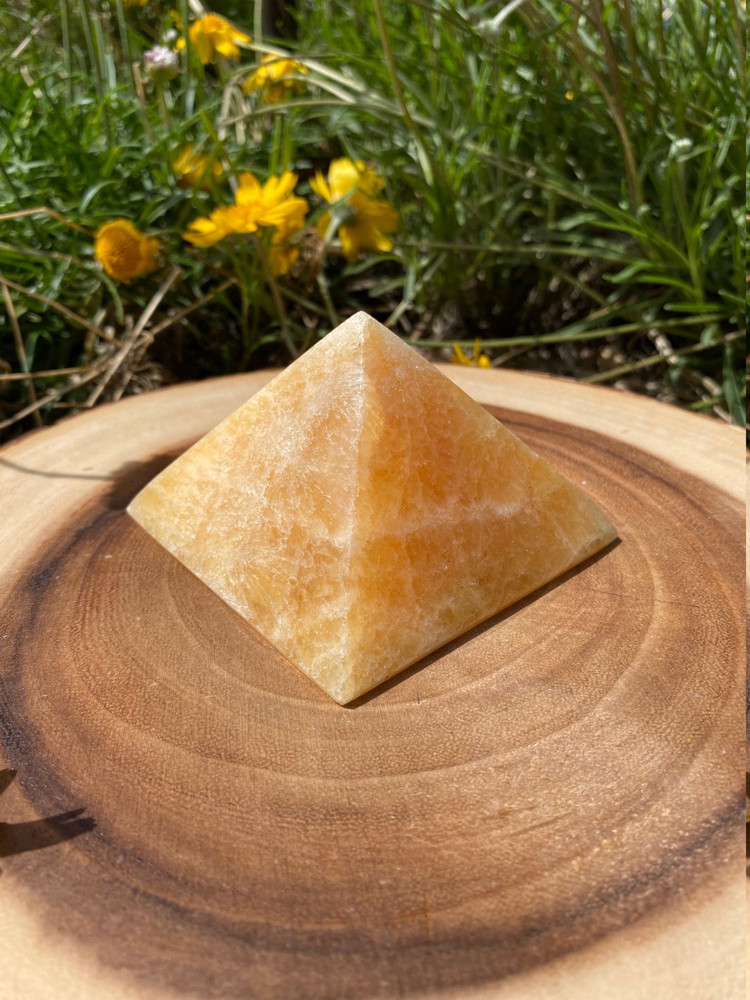 Orange Calcite 3 Inch Pyramid, Orange Calcite Polished Pyramid, Orange ...
