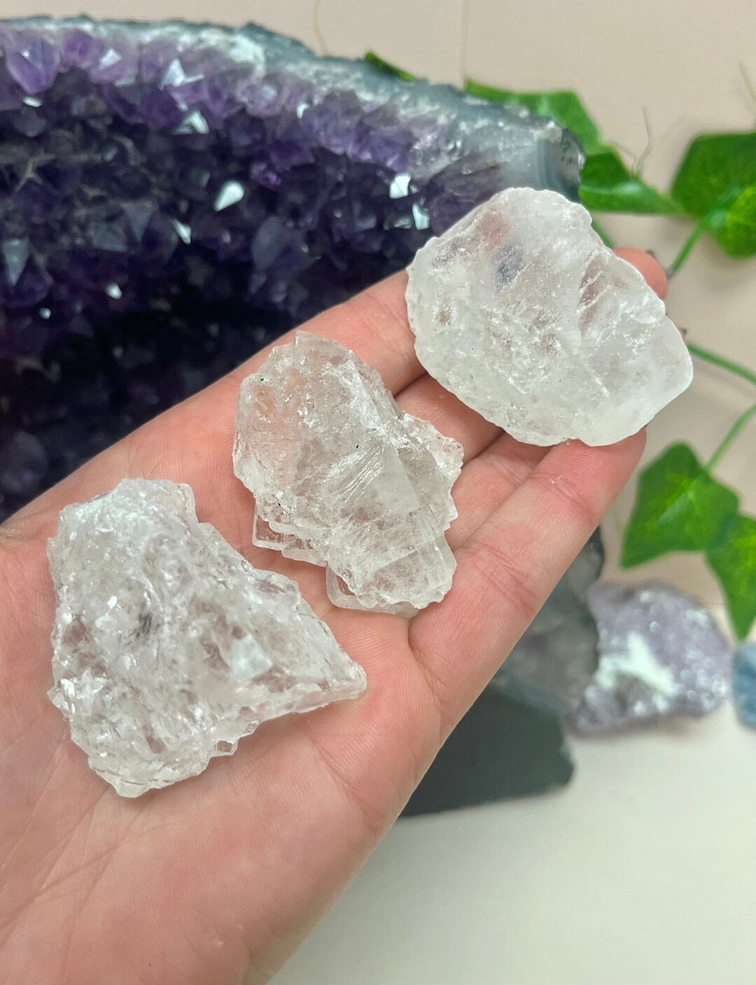 One Small Rough Halite Salt Chunk, Clear Halite Specimen, Rock Salt ...