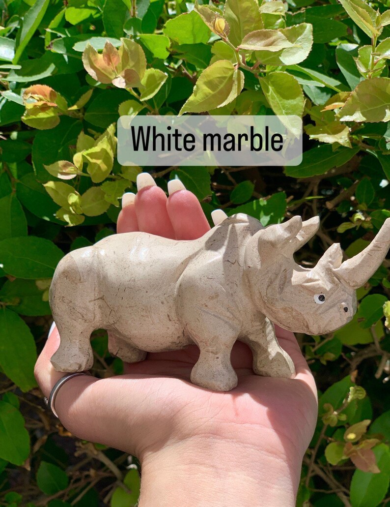 Large Marble Stone Rhino Carving Hand Carved Rhino Statue - Etsy