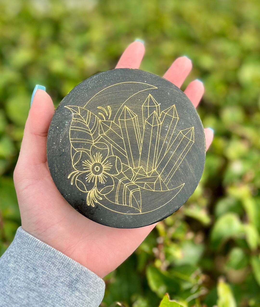 Black Etched Selenite Limited Edition Charging Plate, 4 Selenite Slab ...