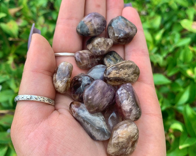 One Sacred Seven Tumbled Stone, One Super Seven, Rare Matrix Stone, Quartz Stone, Root Chakra ...