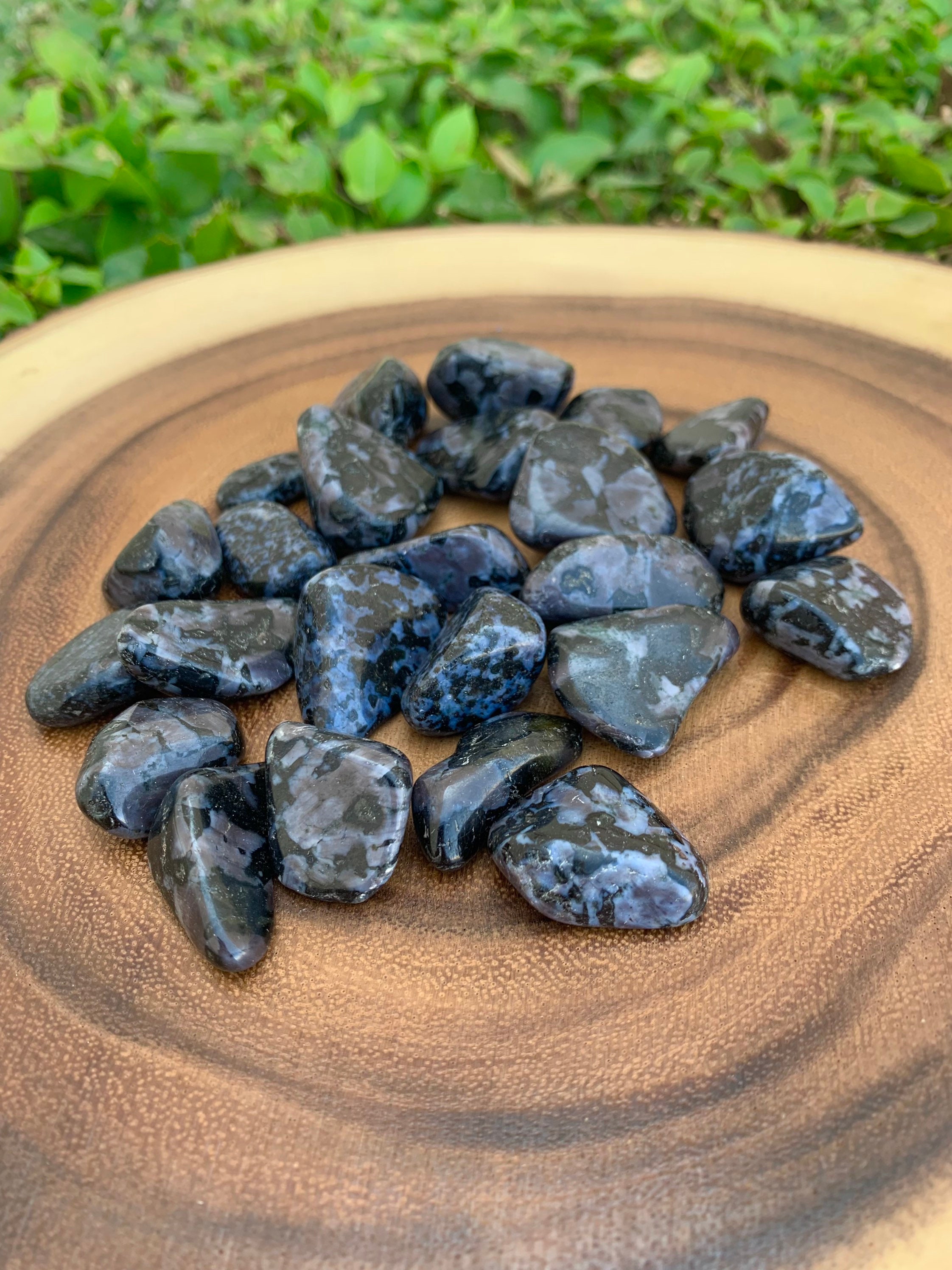 One Indigo Gabbro Tumbled Stone Indigo Gabbro Tumbled Stone | Etsy