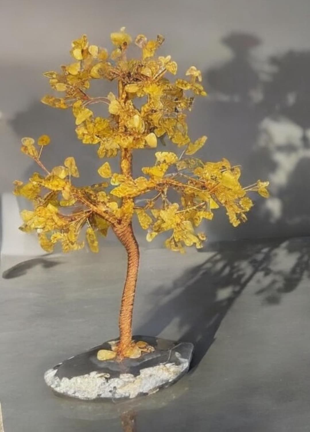 Crystal Bonsai Tree of Life With Agate Base – 7-9" Gemstone Tree, Feng ...