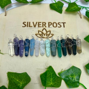 Wire Wrapped Crystal Point Pendant Collection, Genuine Stone Necklaces ...