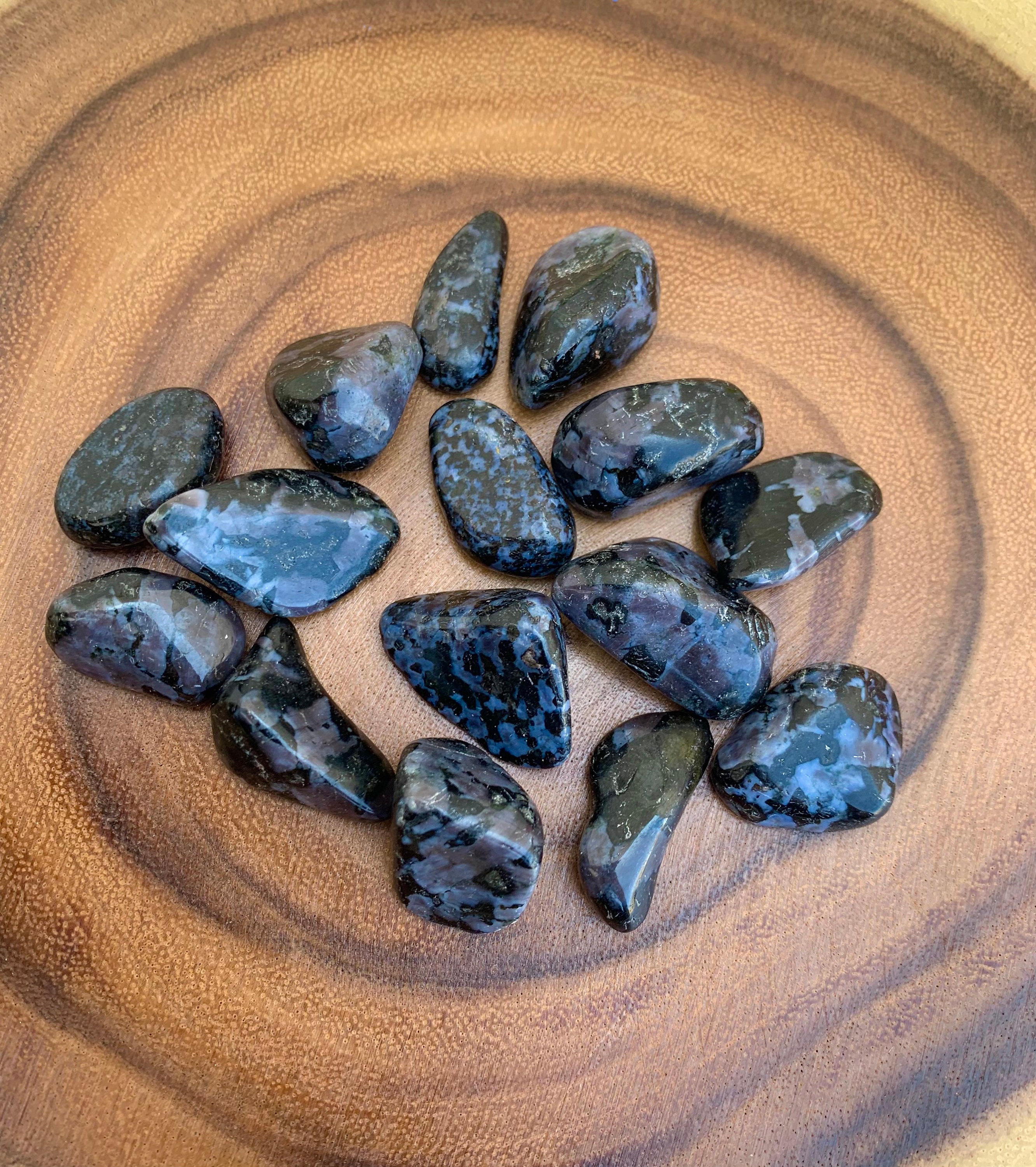 One Indigo Gabbro Tumbled Stone Indigo Gabbro Tumbled Stone - Etsy