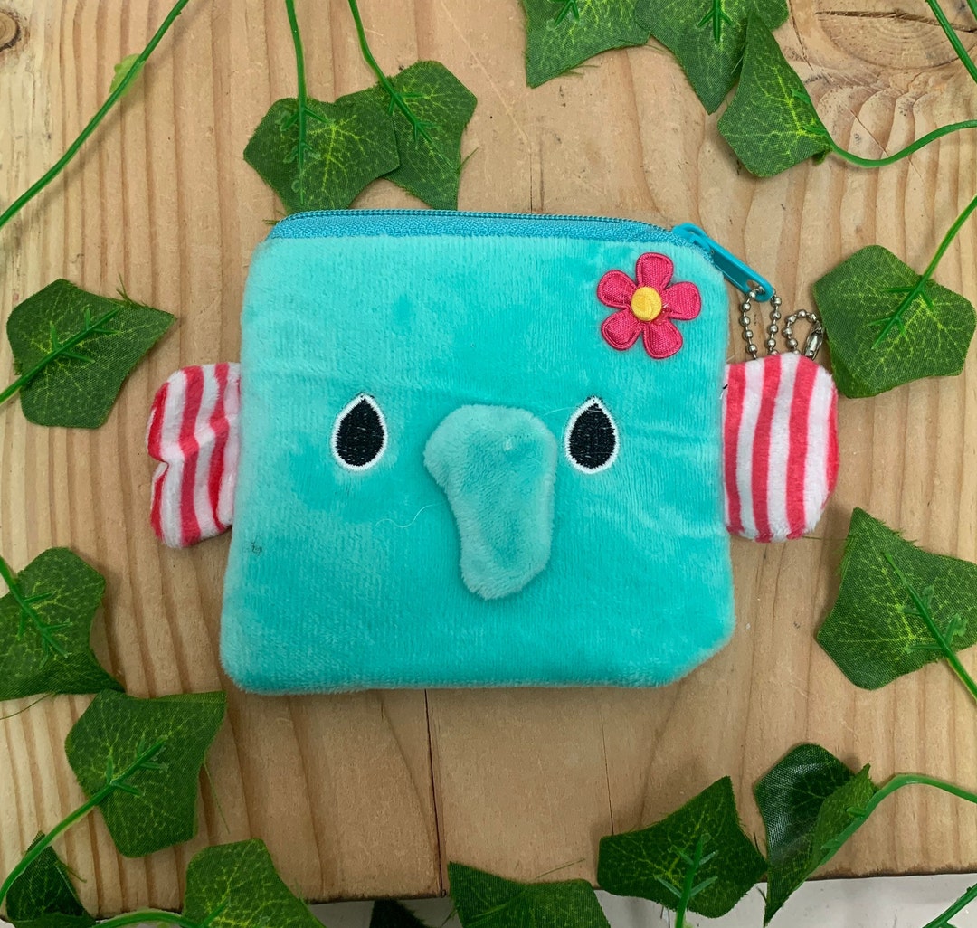Elephant Fuzzy Velvet Animal Pouch, Cute Elephant Bag, Crystal Holder ...