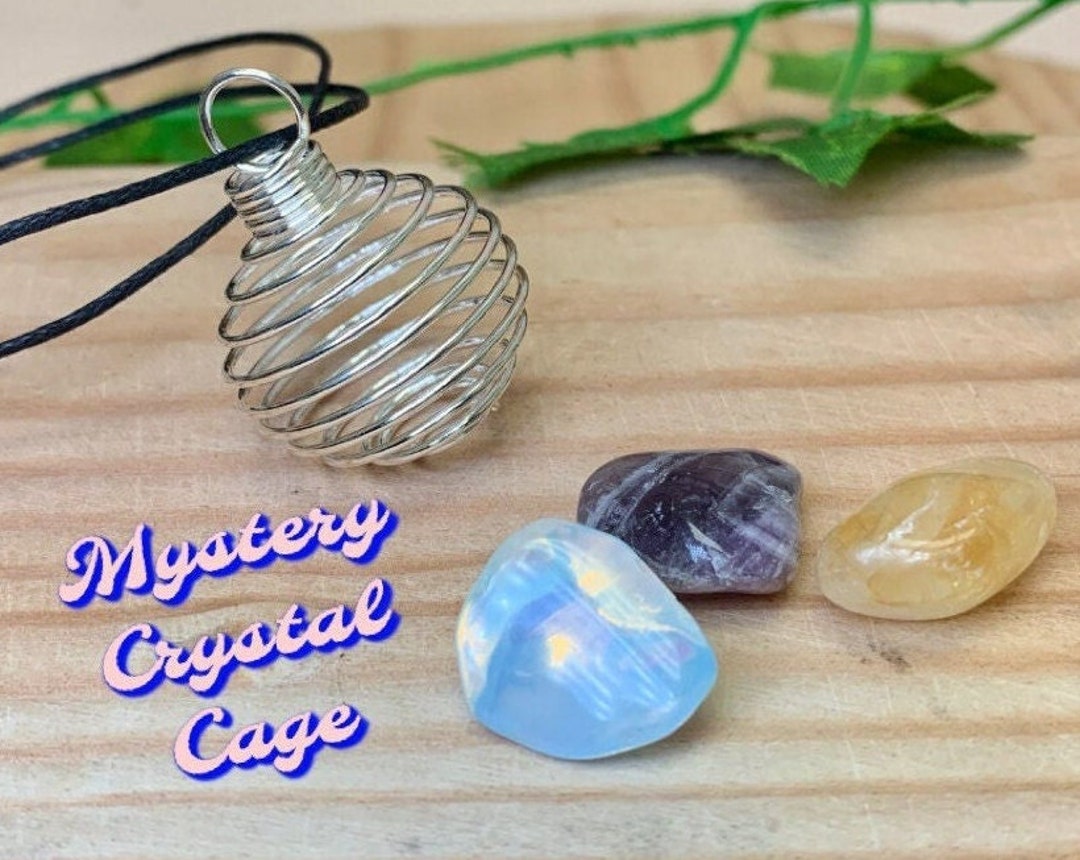 One Mystery Crystal Cage Necklace, DIY Crystal Holder, Bead Cage ...