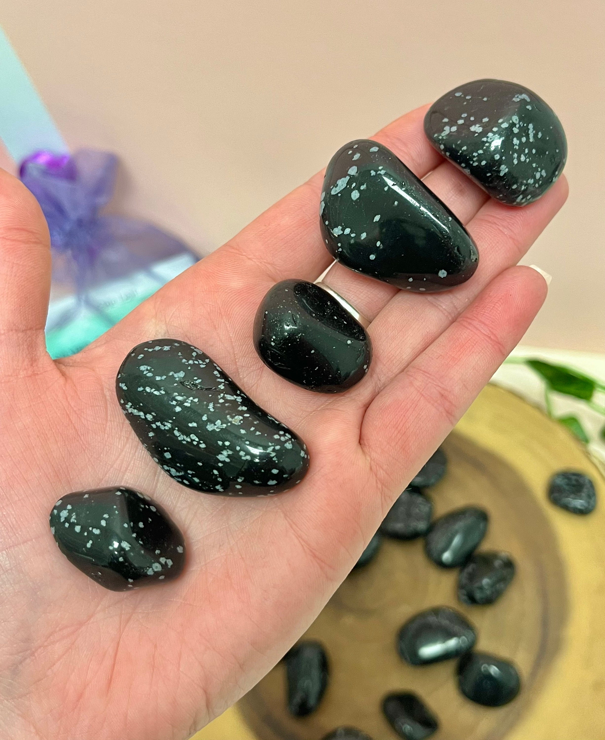 Snowflake Obsidian Tumbled Stone Snowflake Obsidian - Etsy