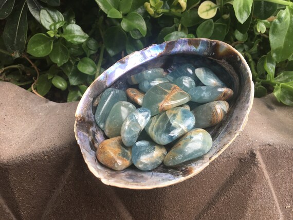 Argentinian Blue Calcite Tumbled One Argentinian Blue Calcite | Etsy