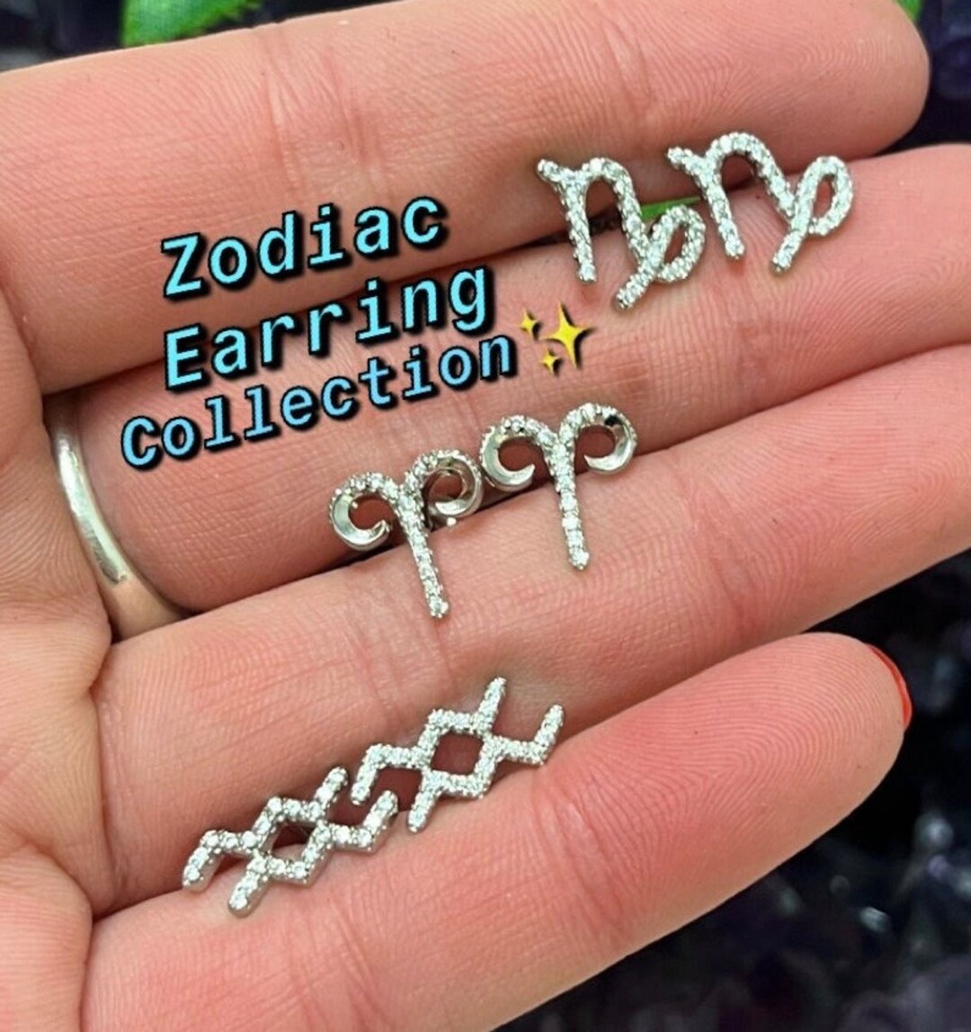 Zodiac Earring Collection, Sterling Silver & Cubic Zirconia, All Zodiac ...