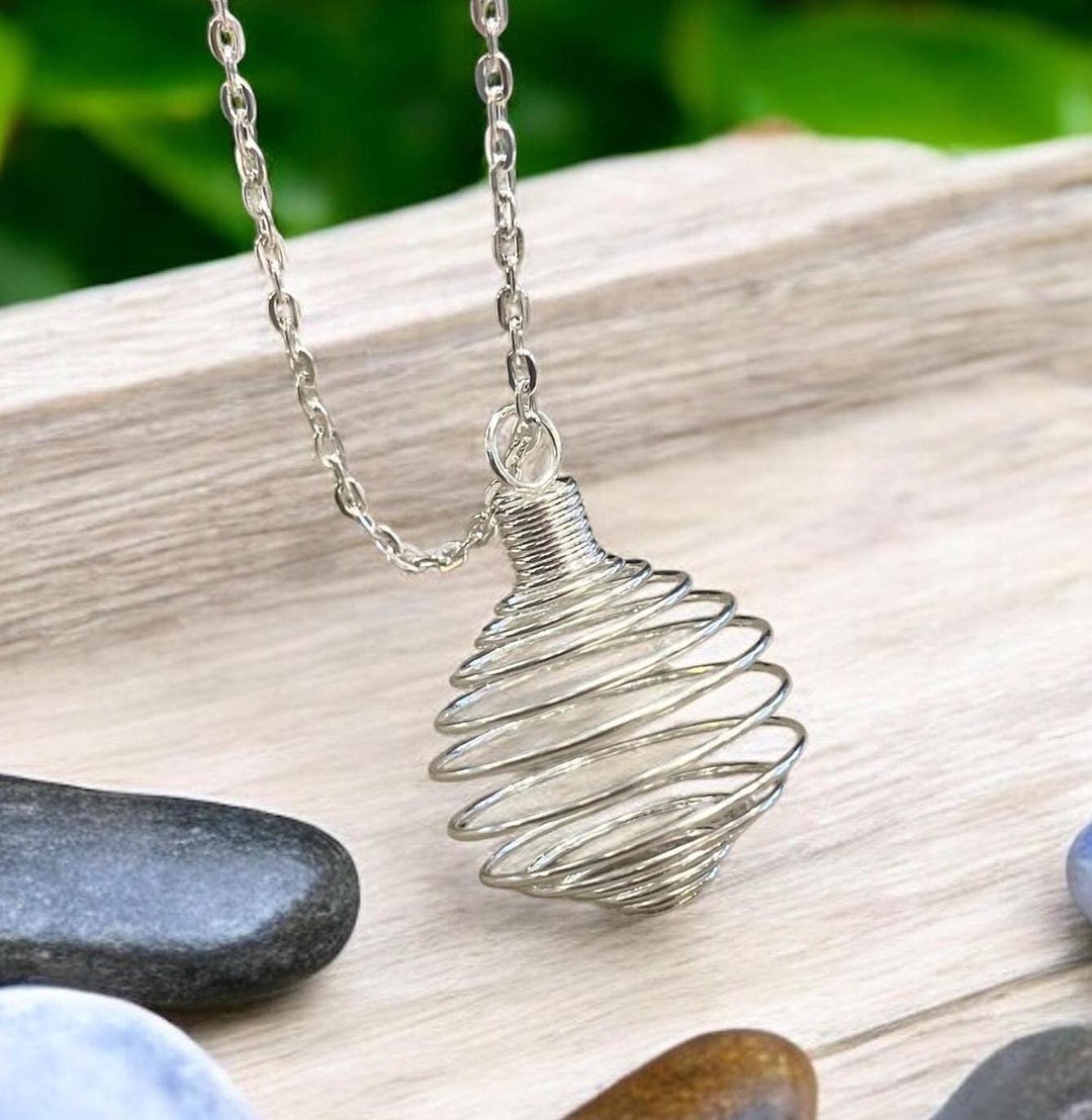 One Crystal Cage, Crystal Holding Necklace, Crystal Cage Necklace, Bead ...