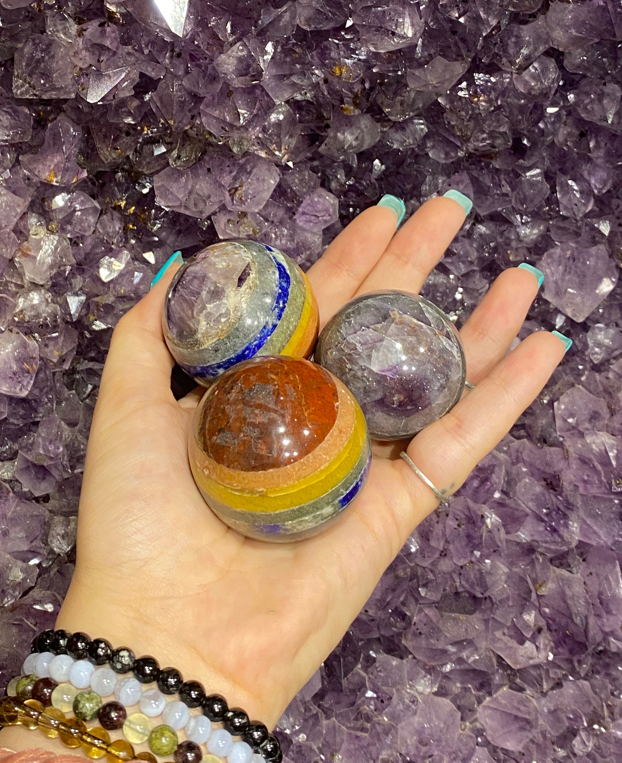 50mm Chakra Sphere With Sphere Stand 7 Chakra Sphere Chakra - Etsy