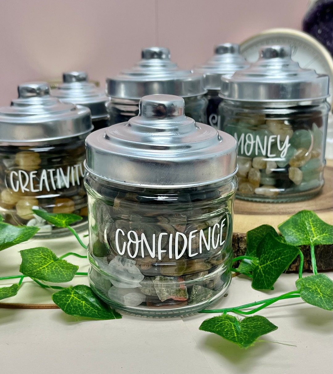 Crystal Confetti Intention Jars, Crystal Infusion, Party Favor ...