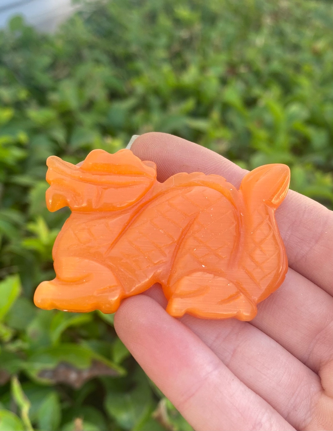 Orange Cat Eye Dragon Carving Cat Eye Dragon Sacral Chakra - Etsy