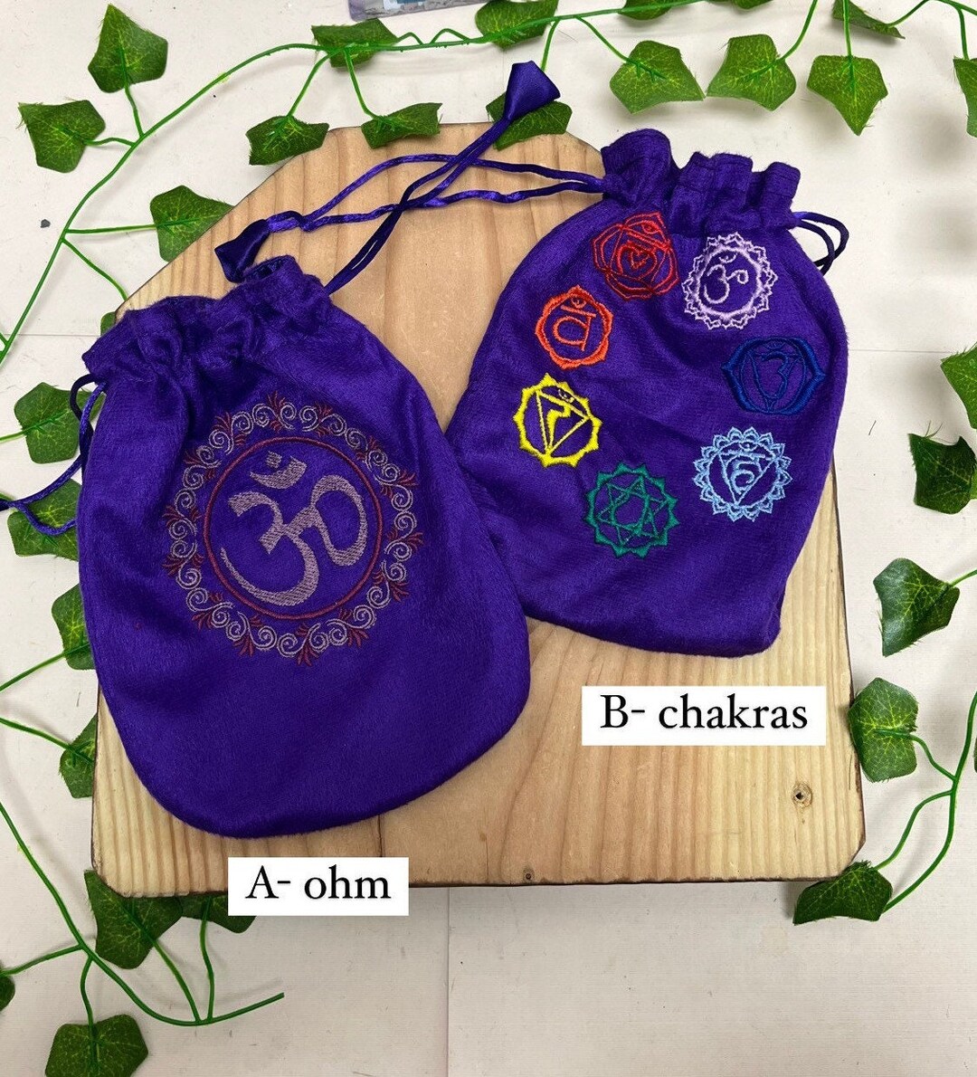 Purple Velvet Drawstring Pouch (two Styles), Crystal Pouch, Stone Pouch ...