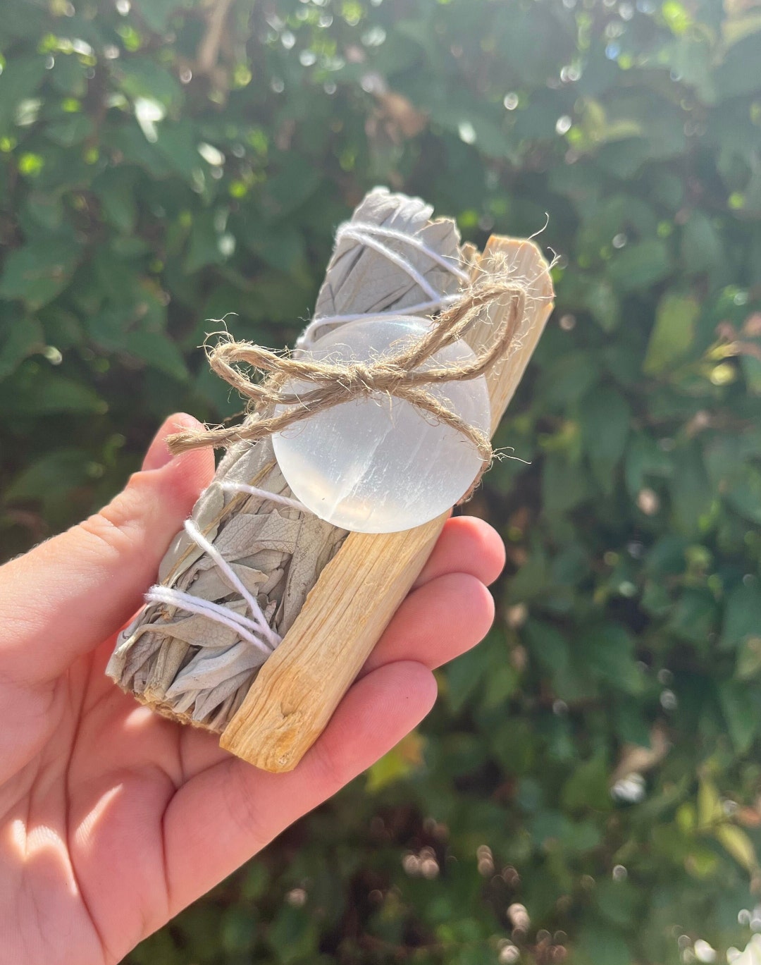 Selenite Crystal Cleansing Bundle Palo Santo and California - Etsy