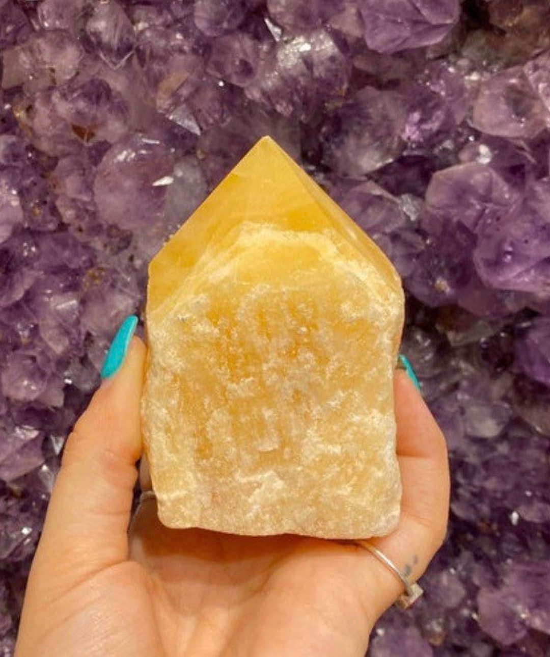 One Orange Calcite Polished Point, Orange Calcite Stone, Orange Calcite ...
