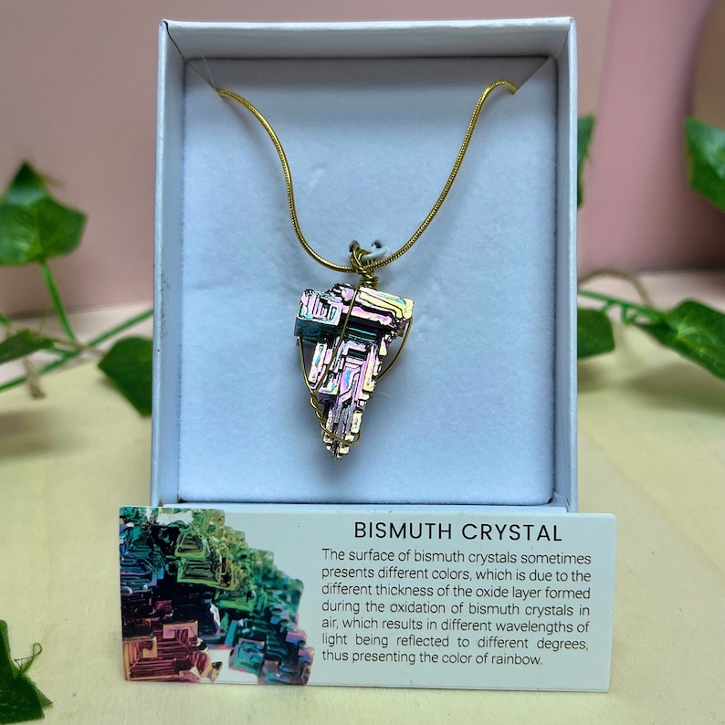 Genuine Bismuth Wire Wrapped Gold Plated Pendant, 83 Periodic Table ...