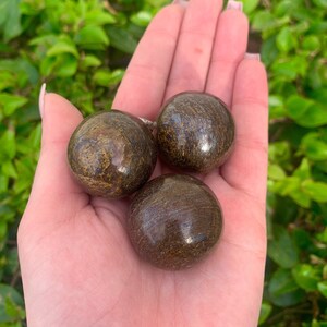 One 30mm Bronzite Sphere With Stand, Bronzite Sphere, Small Bronzite ...