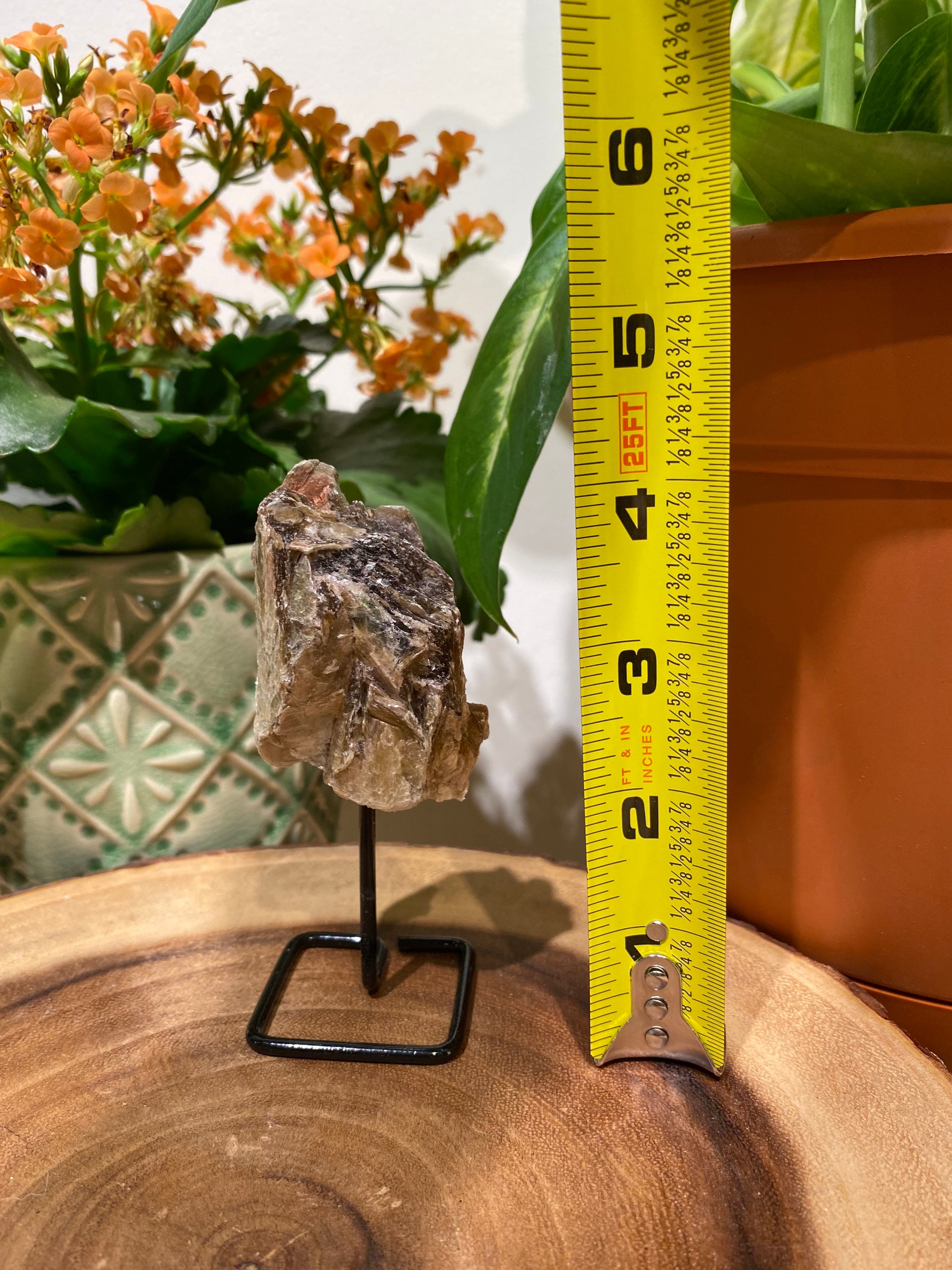 Rough Gold Mica on Metal Stand Raw Gold Muscovite Gold Mica | Etsy