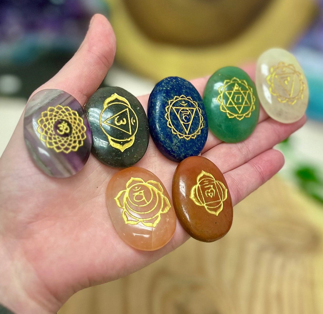 7 Chakra Worry Stone Set, Chakra Healing Worry Stones, Stones for ...