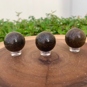 One 30mm Bronzite Sphere With Stand, Bronzite Sphere, Small Bronzite ...