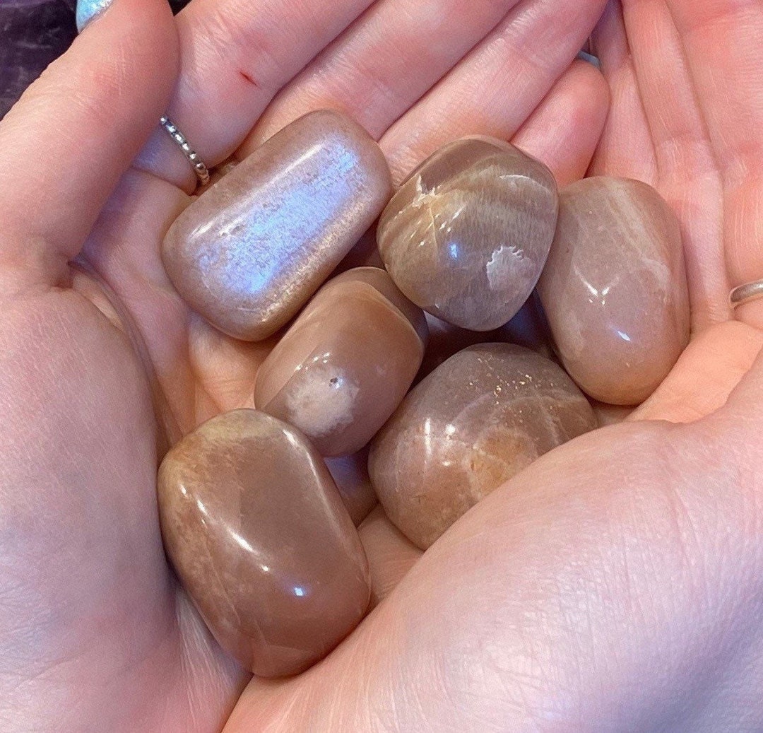 Peach Moonstone Tumbled Stone, One Peach Moonstone, Energy Stone ...