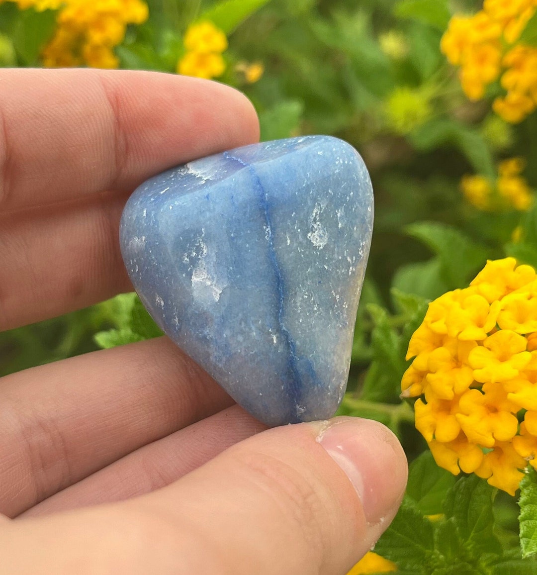 Blue Quartz Tumbled, Communication Stone, Throat Chakra, Pocket Stone ...